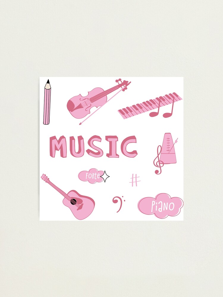 "Pink Music School Subject Sticker Pack" Photographic Print for Sale by ...