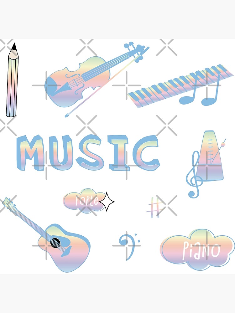 "Pastel Rainbow Music School Subject Sticker Pack" Poster for Sale by ...