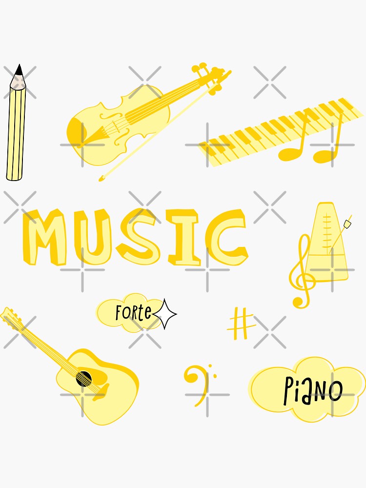 "Light Yellow Music School Subject Sticker Pack" Sticker by The-Goods ...