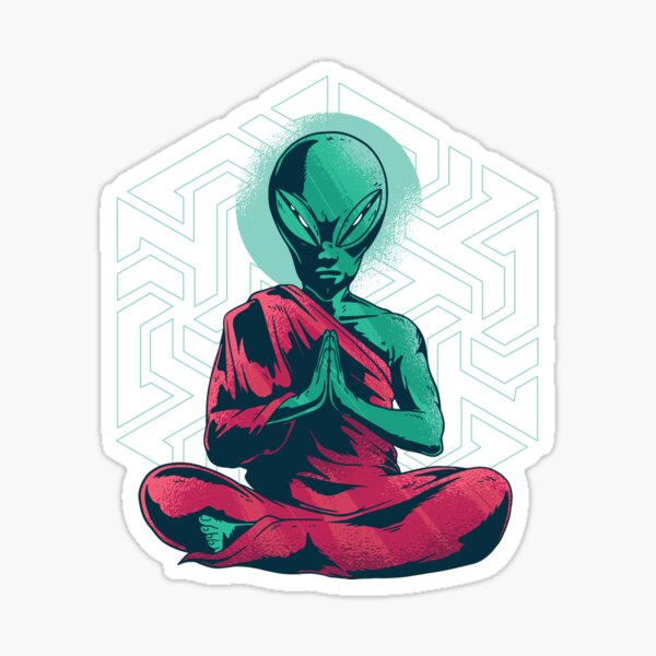 "Alien monk" Sticker by DomiNick90 | Redbubble