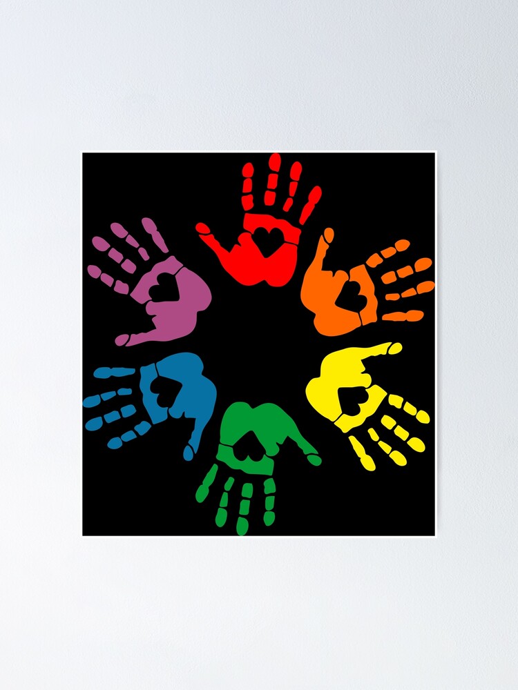 "Lgbt Rainbow Handprints, Gay Pride" Poster for Sale by claudiasartwork ...