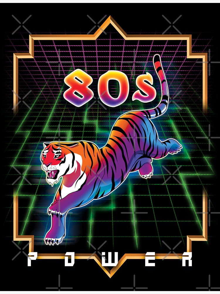 "80s retro Tiger" Sticker for Sale by TMBTM | Redbubble