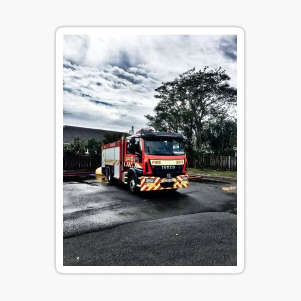 "Fire Engine" Sticker by urbanfragments | Redbubble