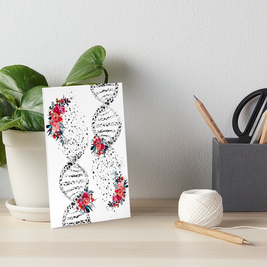 "DNA, Watercolor Art,Dna double helix genetic" Art Board Print by ...
