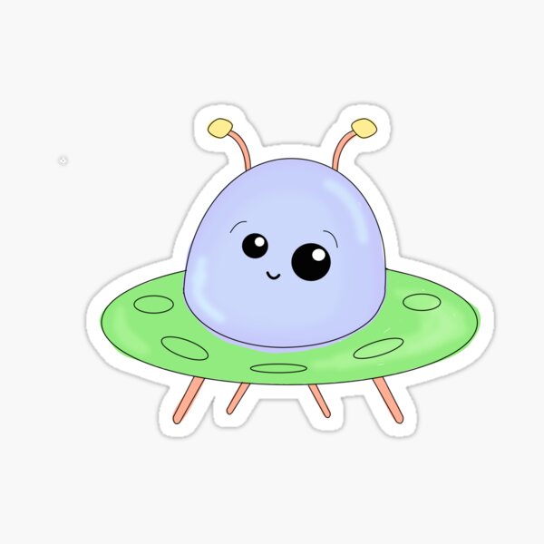 "Cute Pastel UFO Spaceship" Sticker for Sale by mariameep | Redbubble