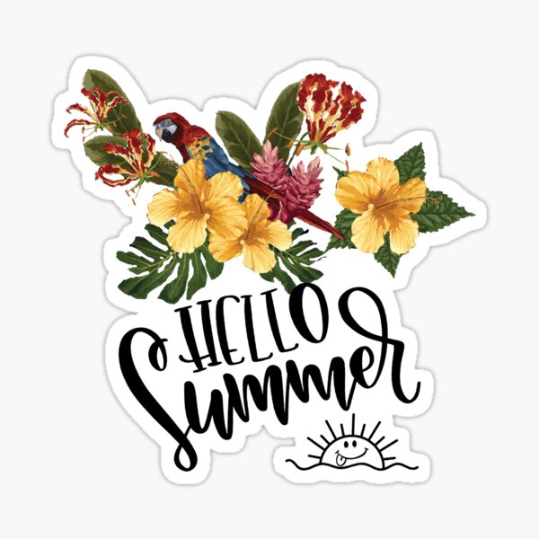 "hello summer graphic tee" Sticker by Everpop | Redbubble