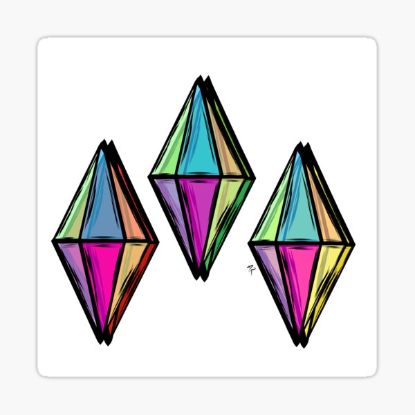 "Rainbow Plumbobs" Sticker for Sale by Mandad00ll | Redbubble