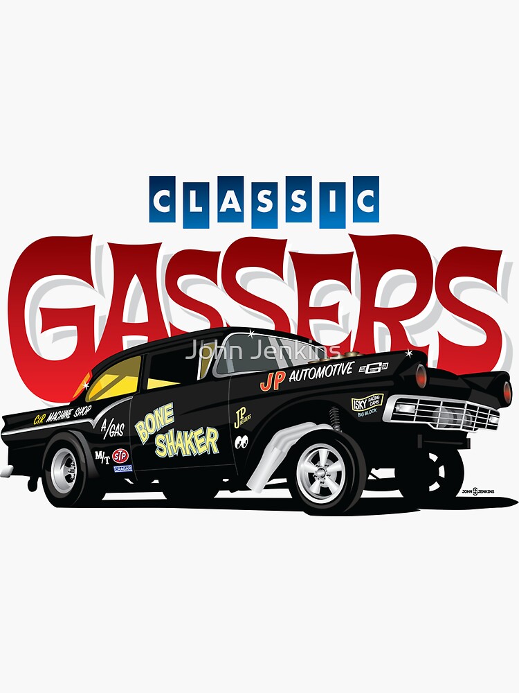 "Classic Gassers" Sticker for Sale by John Jenkins | Redbubble