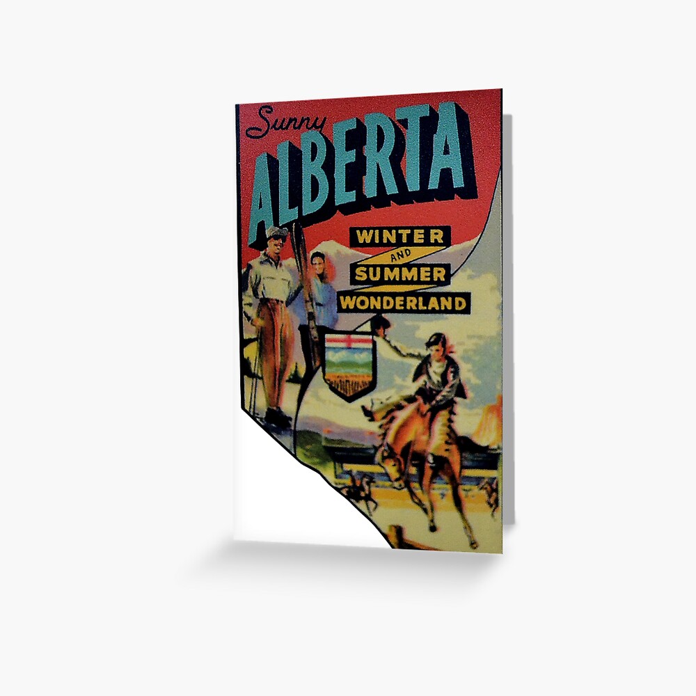 "Alberta AB Canada Vintage Travel Decal" Greeting Card for Sale by ...