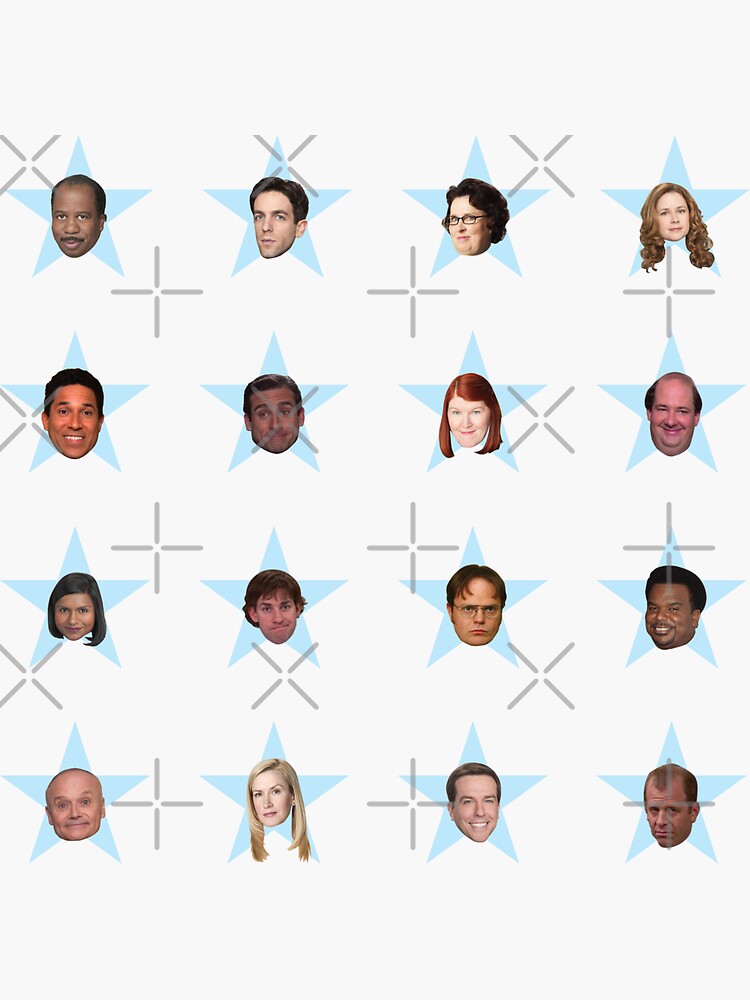 "The Office Cast Star Stickers" Sticker for Sale by HiNoonStudio ...