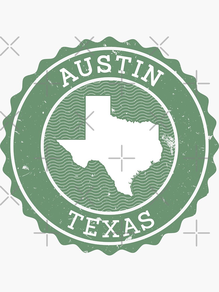 "Austin, Texas (Stamp)" Sticker by stampusa | Redbubble