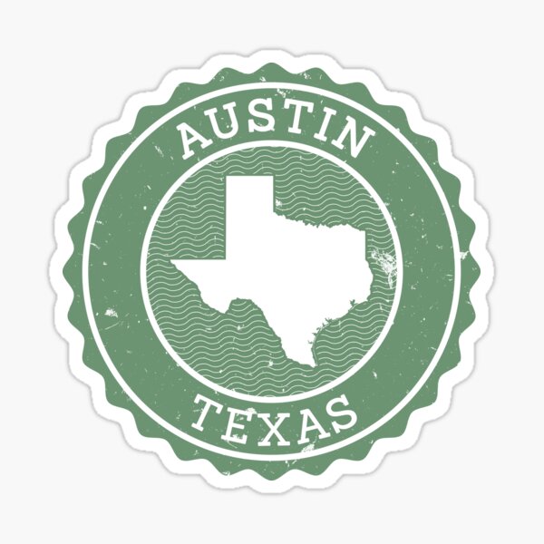 "Austin, Texas (Stamp)" Sticker by stampusa | Redbubble