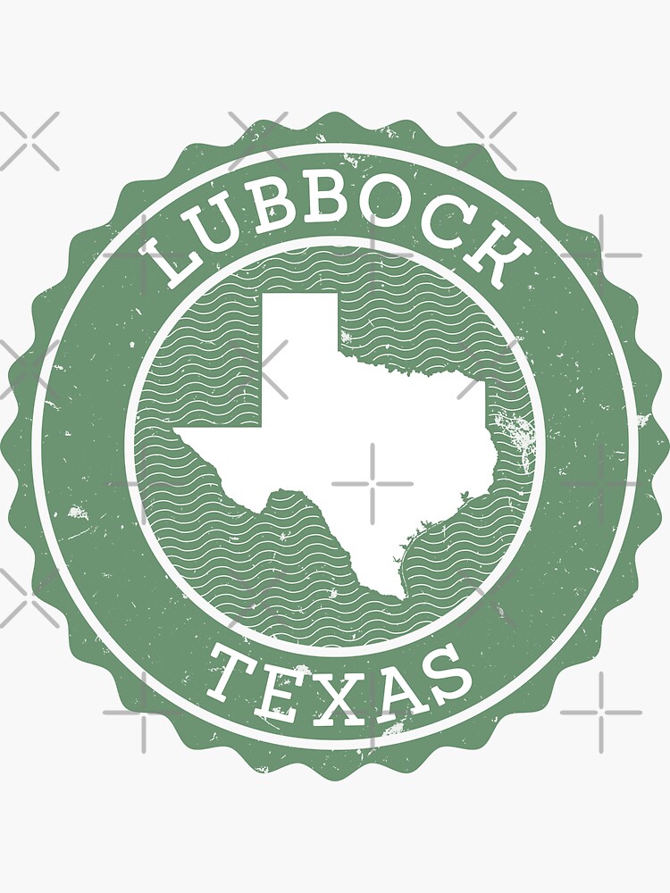 "Lubbock, Texas (Stamp)" Sticker by stampusa | Redbubble