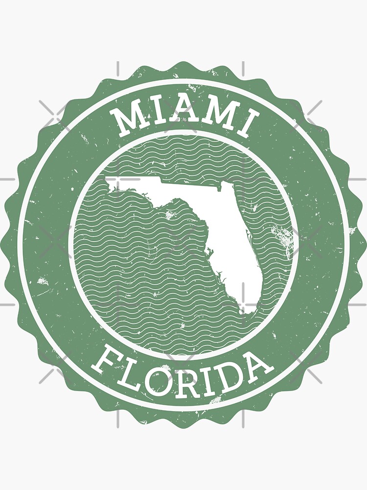 "Miami, Florida (Stamp)" Sticker by stampusa | Redbubble