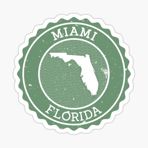 "Miami, Florida (Stamp)" Sticker by stampusa | Redbubble