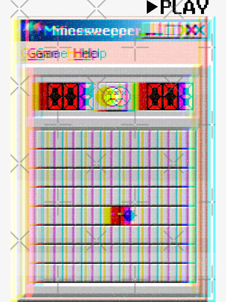 "Minesweeper Game Over Vaporwave Aesthetic" Sticker for Sale by ...