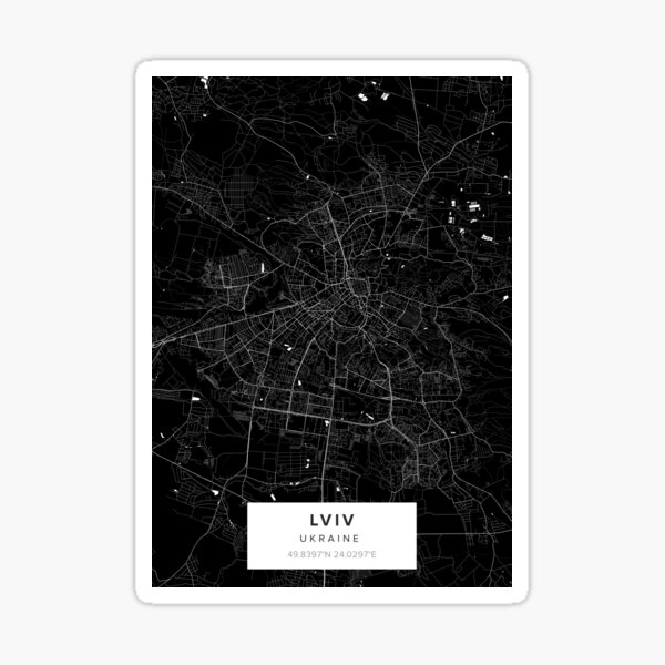 "Lviv Ukraine Map" Sticker for Sale by Kara515 | Redbubble