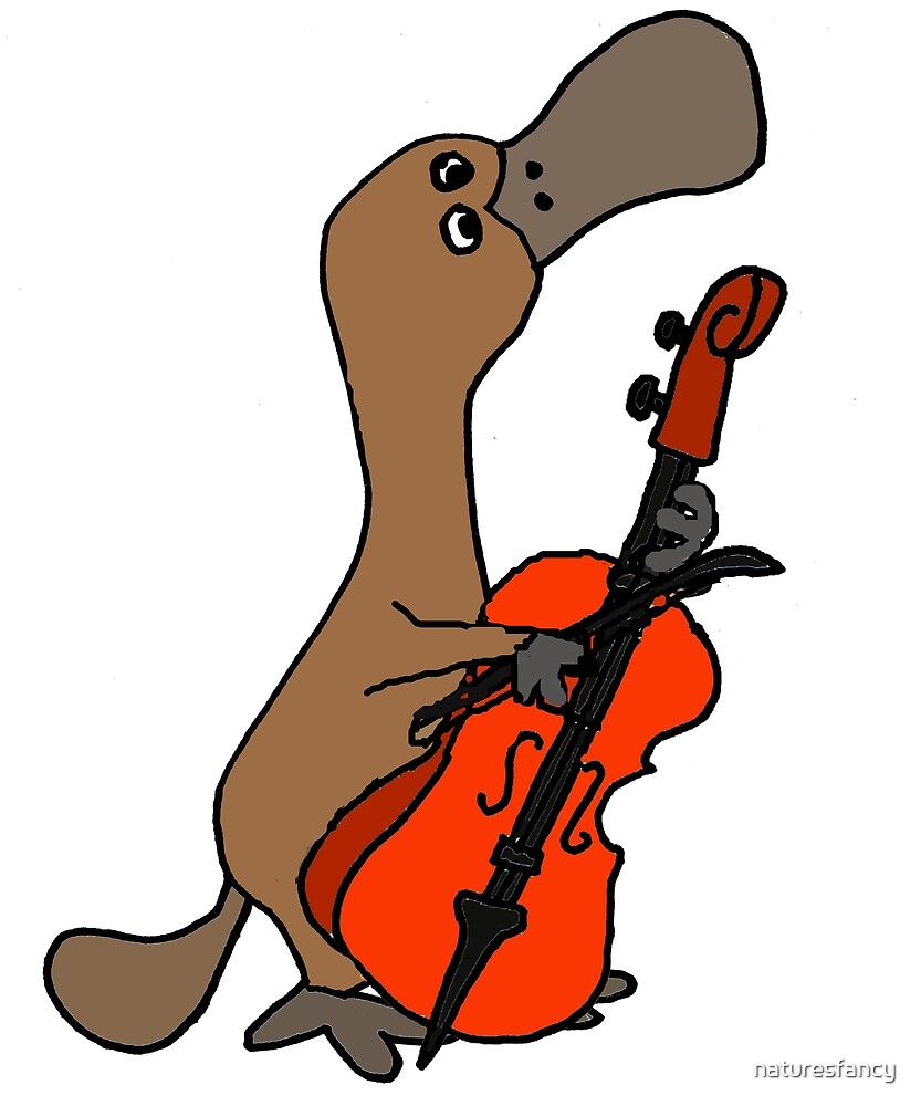 "Funny Duck-billed Platypus Playing Cello" by naturesfancy | Redbubble