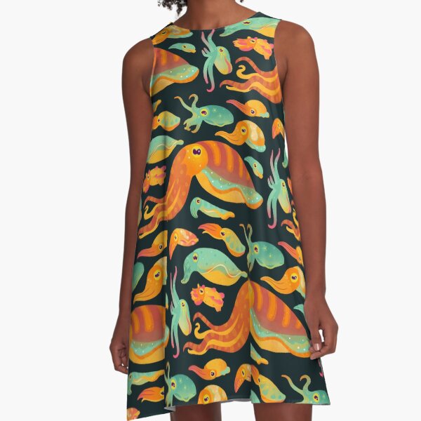 "Cuttlefish - dark" A-Line Dress for Sale by pikaole | Redbubble