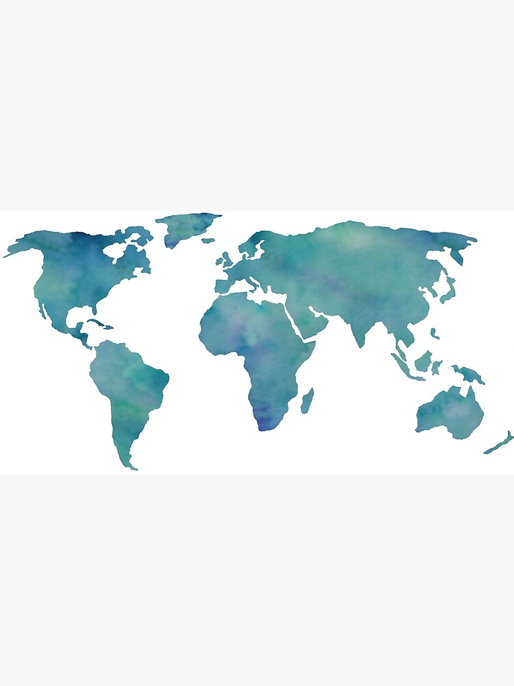 "Watercolour blue world map" Poster by ferbal | Redbubble