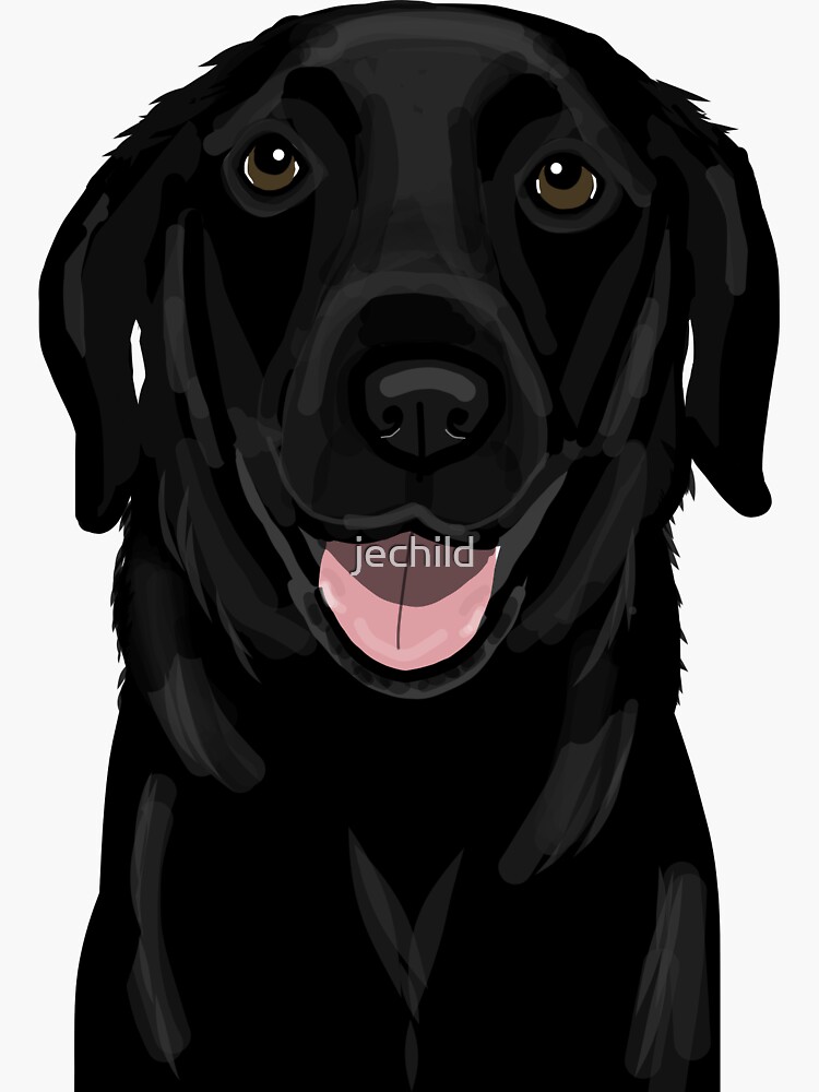 "Black Lab Digital Drawing" Sticker for Sale by jechild | Redbubble