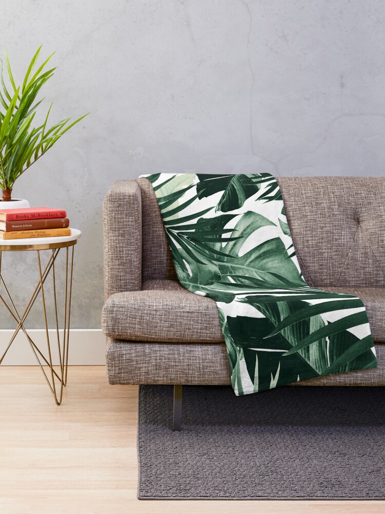 "Tropical Jungle Leaves Pattern #4 #tropical #decor #art" Throw Blanket ...