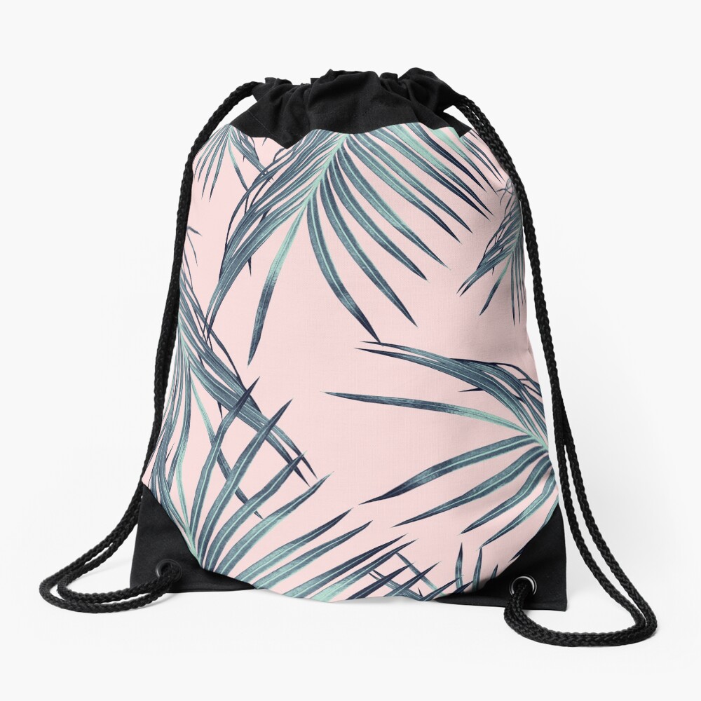 "Blush Palm Leaves Dream #1 #tropical #decor #art" Drawstring Bag for ...