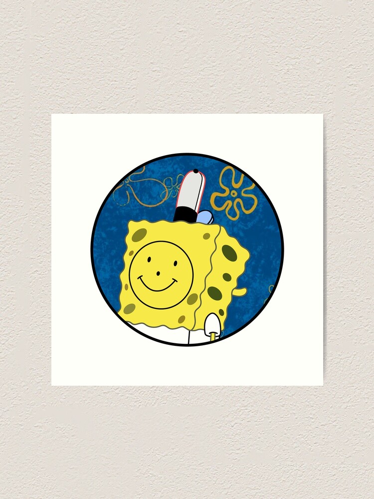 "Spongebob Smiley Face Sticker" Art Print by insamity | Redbubble