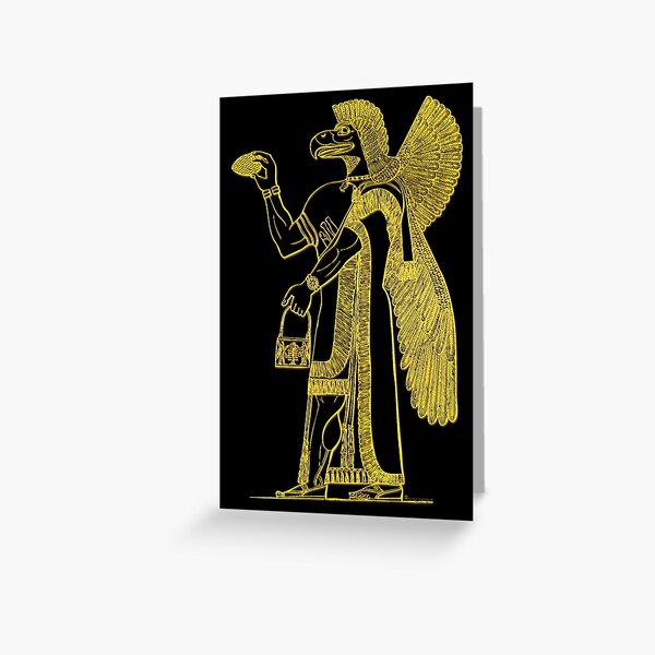 Anunnaki In Bronze Greeting Card By Bizzybzzz Redbubble