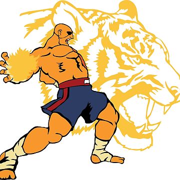 "SAGAT TIGER SPIRIT" Sticker for Sale by CreativeFlame | Redbubble