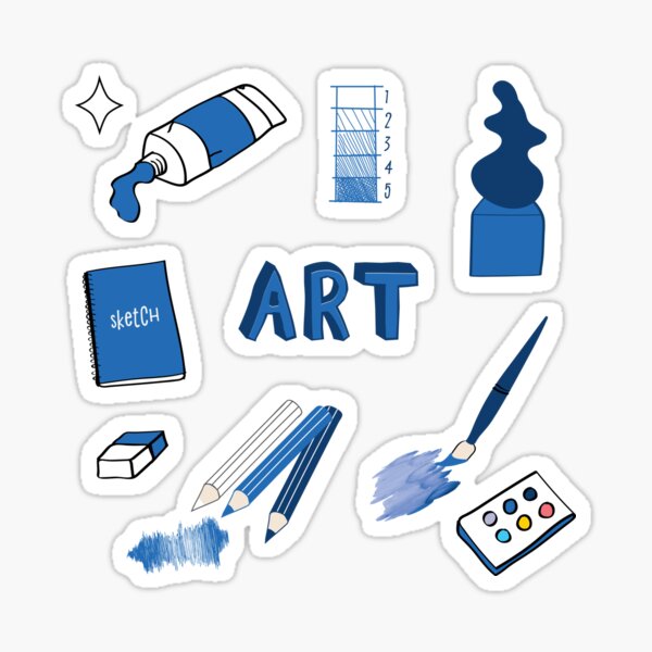 "Blue Art School Subject Sticker Pack" Sticker by The-Goods | Redbubble