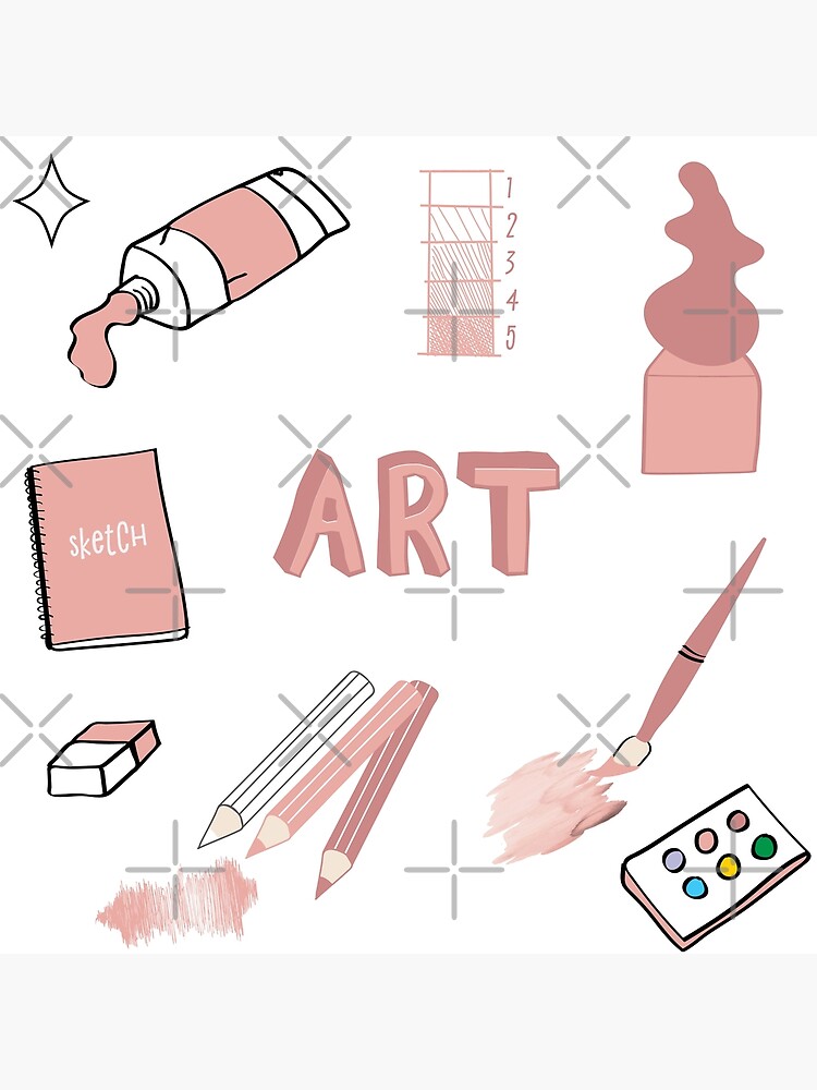 "Peach Art School Subject Sticker Pack" Poster for Sale by The-Goods ...