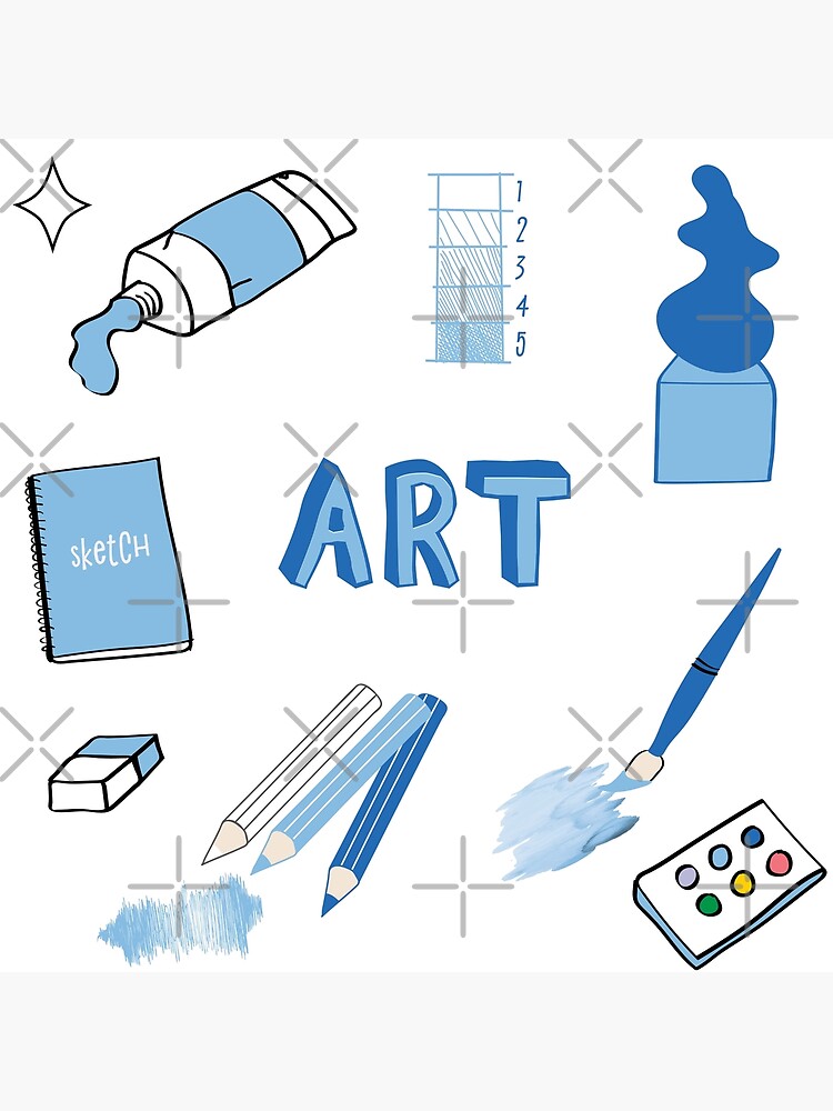 "Light Blue Art School Subject Sticker Pack" Poster for Sale by The ...