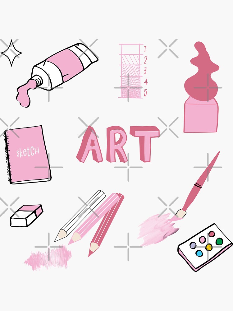 "Pink Art School Subject Sticker Pack" Sticker for Sale by The-Goods ...