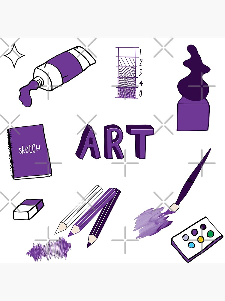 "Purple Art School Subject Sticker Pack" Poster for Sale by The-Goods ...