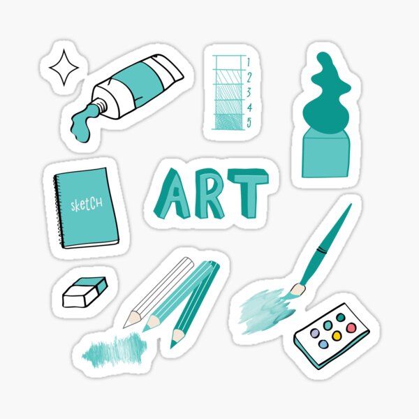 "Teal Art School Subject Sticker Pack" Sticker for Sale by The-Goods ...