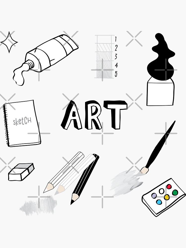"White Art School Subject Sticker Pack" Sticker for Sale by The-Goods ...