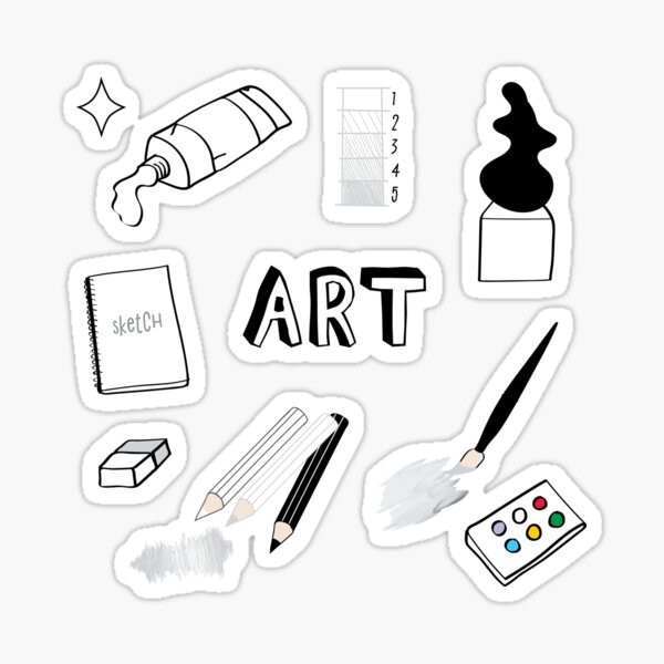 "White Art School Subject Sticker Pack" Sticker for Sale by The-Goods ...