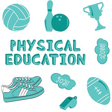 "Teal Physical Education School Subject Sticker Pack" Sticker for Sale ...