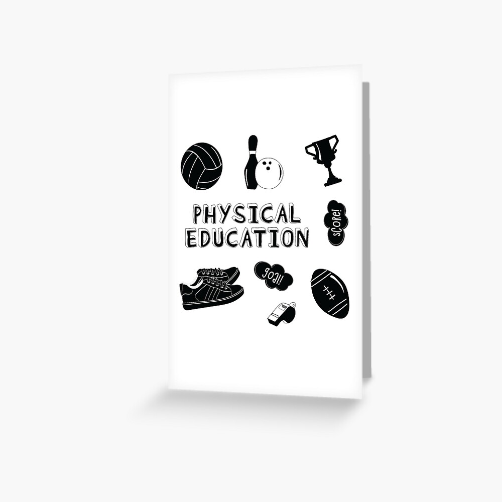 "Black Physical Education School Subject Sticker Pack" Greeting Card by ...