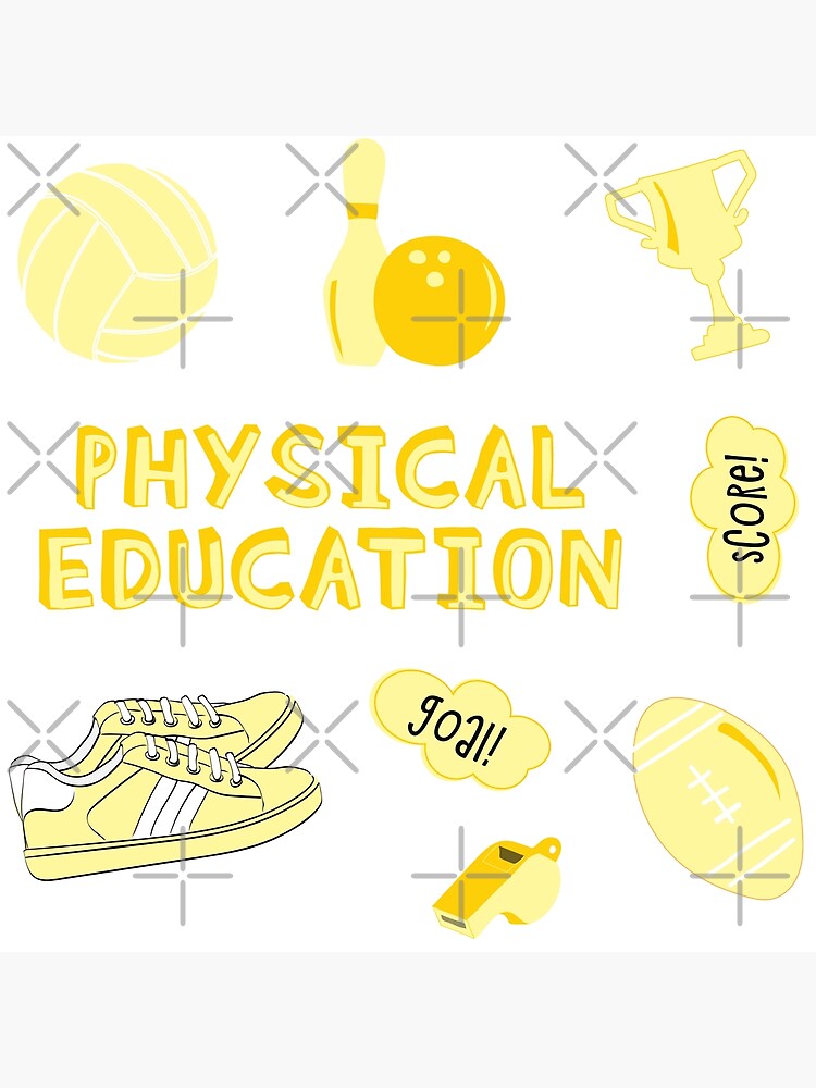 "Light Yellow Physical Education School Subject Sticker Pack" Poster ...