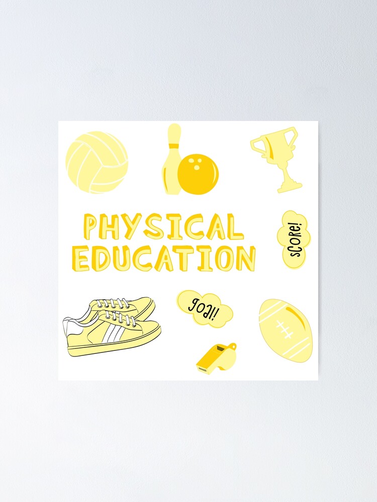"Light Yellow Physical Education School Subject Sticker Pack" Poster ...