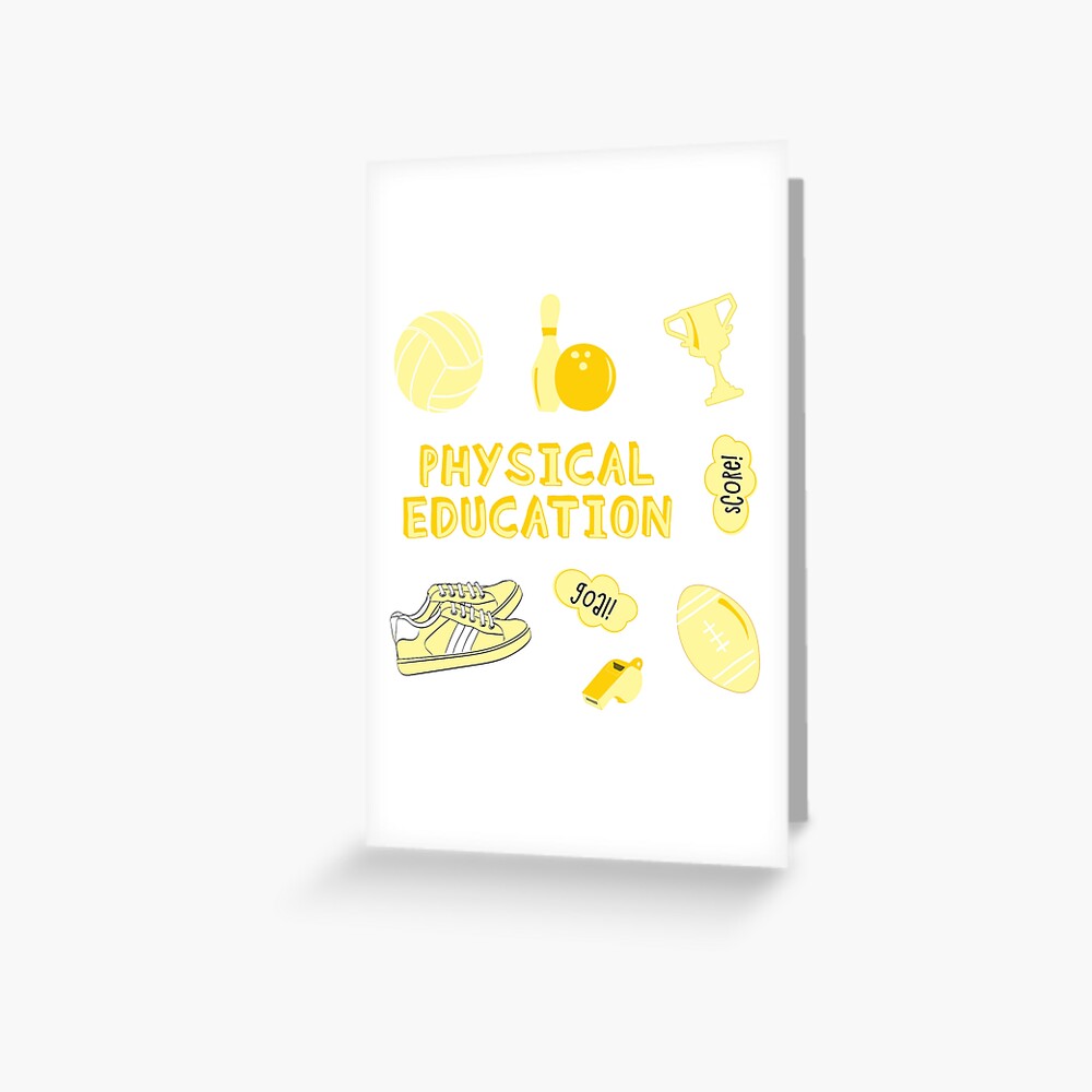 "Light Yellow Physical Education School Subject Sticker Pack" Greeting ...