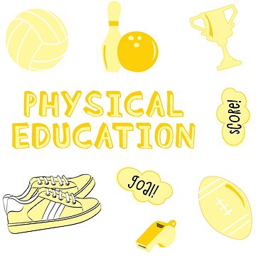 "Light Yellow Physical Education School Subject Sticker Pack" Sticker ...