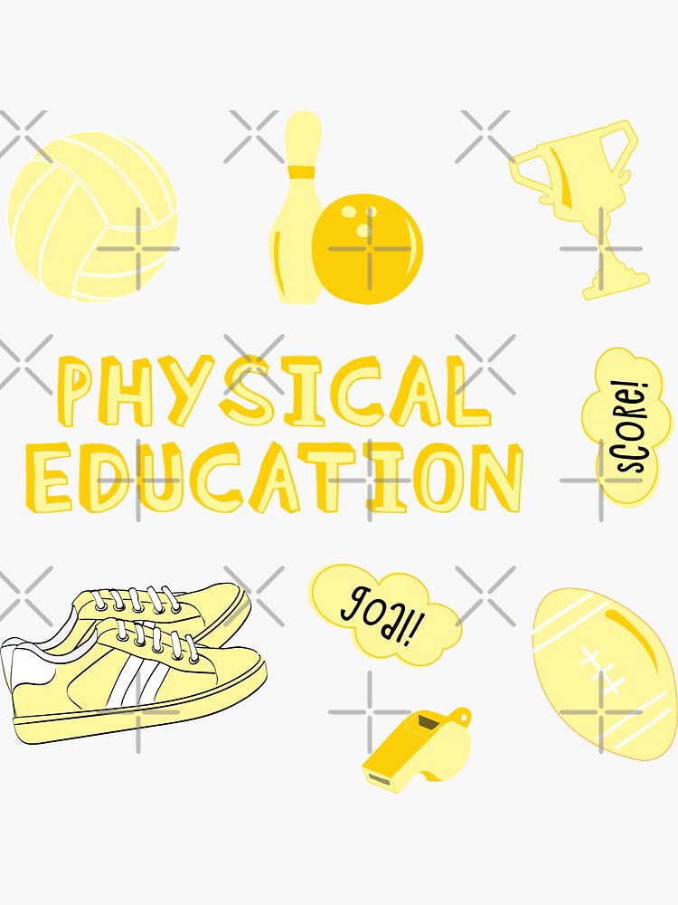 "Light Yellow Physical Education School Subject Sticker Pack" Sticker ...