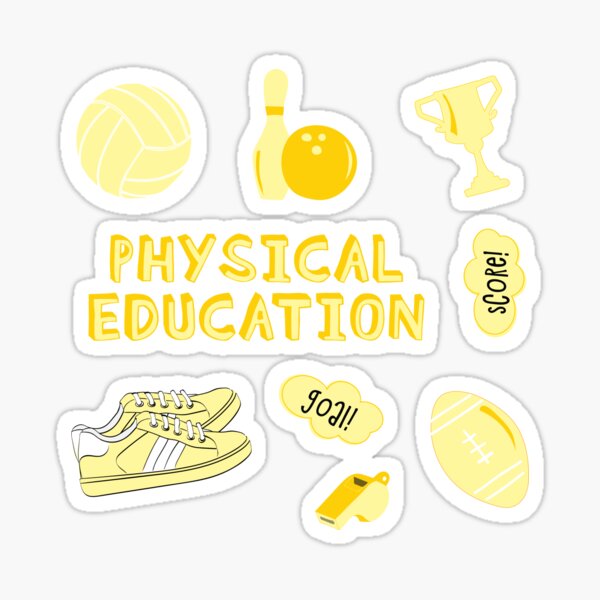 "Light Yellow Physical Education School Subject Sticker Pack" Sticker ...