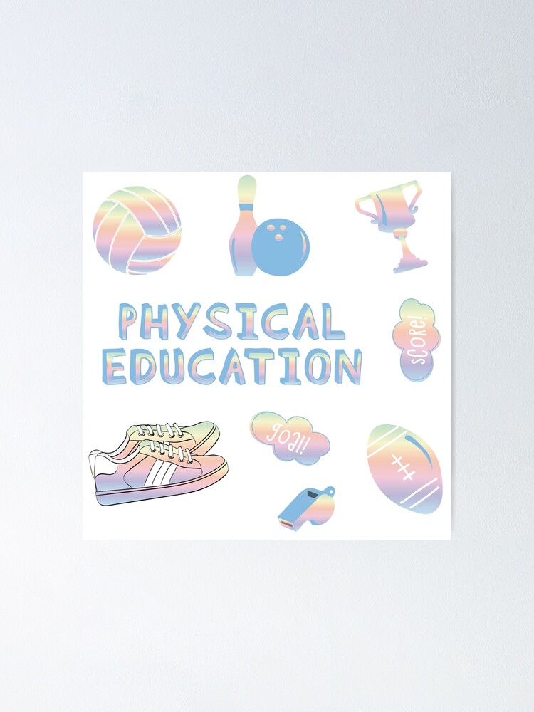 "Pastel Rainbow Physical Education School Subject Pack" Poster for Sale ...
