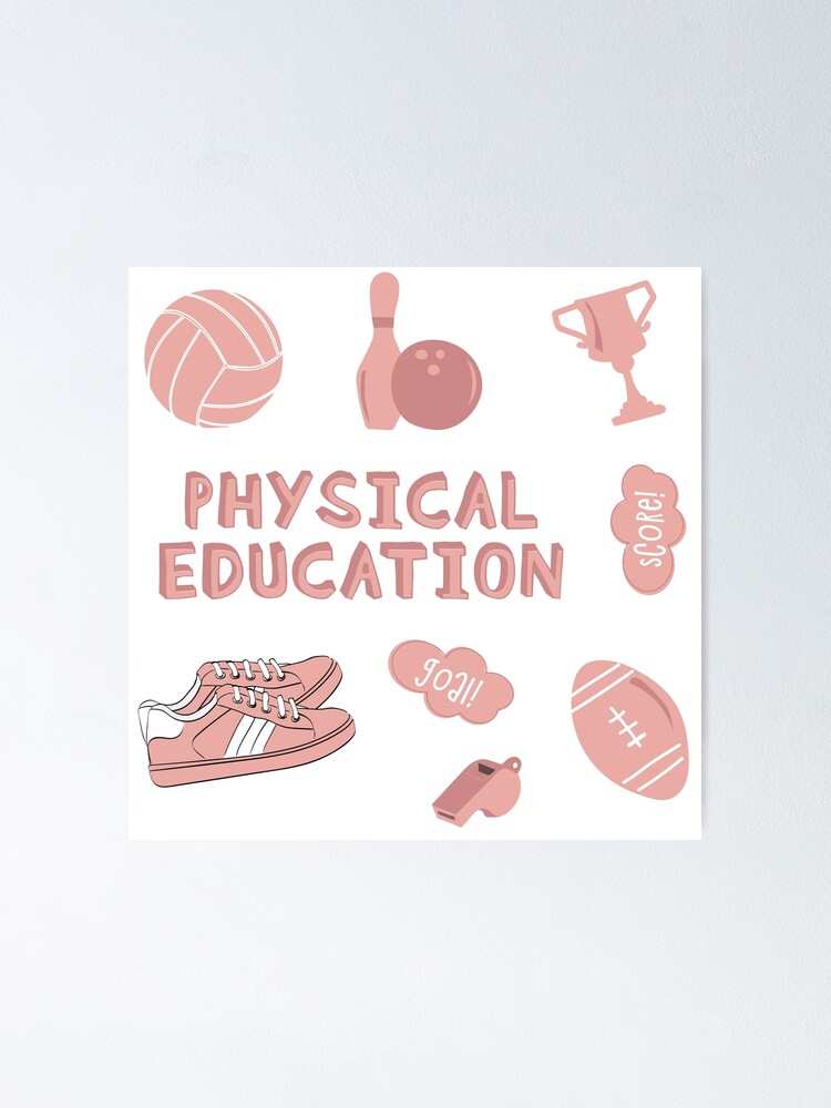 "Peach Physical Education School Subject Sticker Pack" Poster by The ...