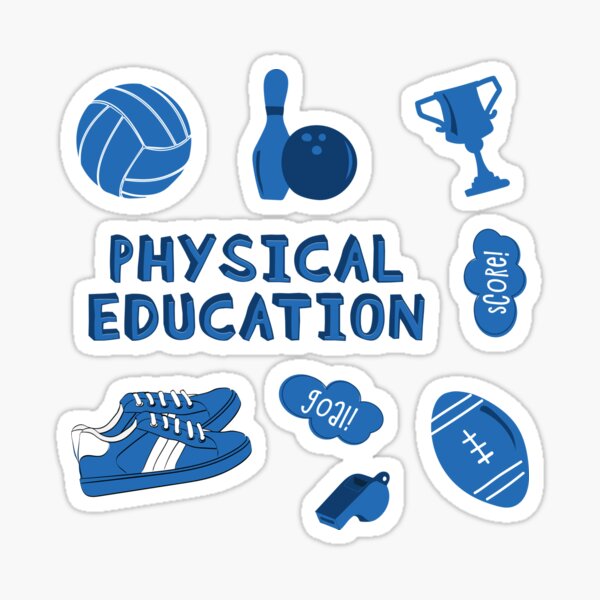 "Blue Physical Education School Subject Sticker Pack" Sticker for Sale ...