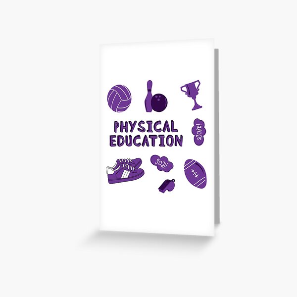 "Purple Physical Education School Subject Sticker Pack" Greeting Card ...